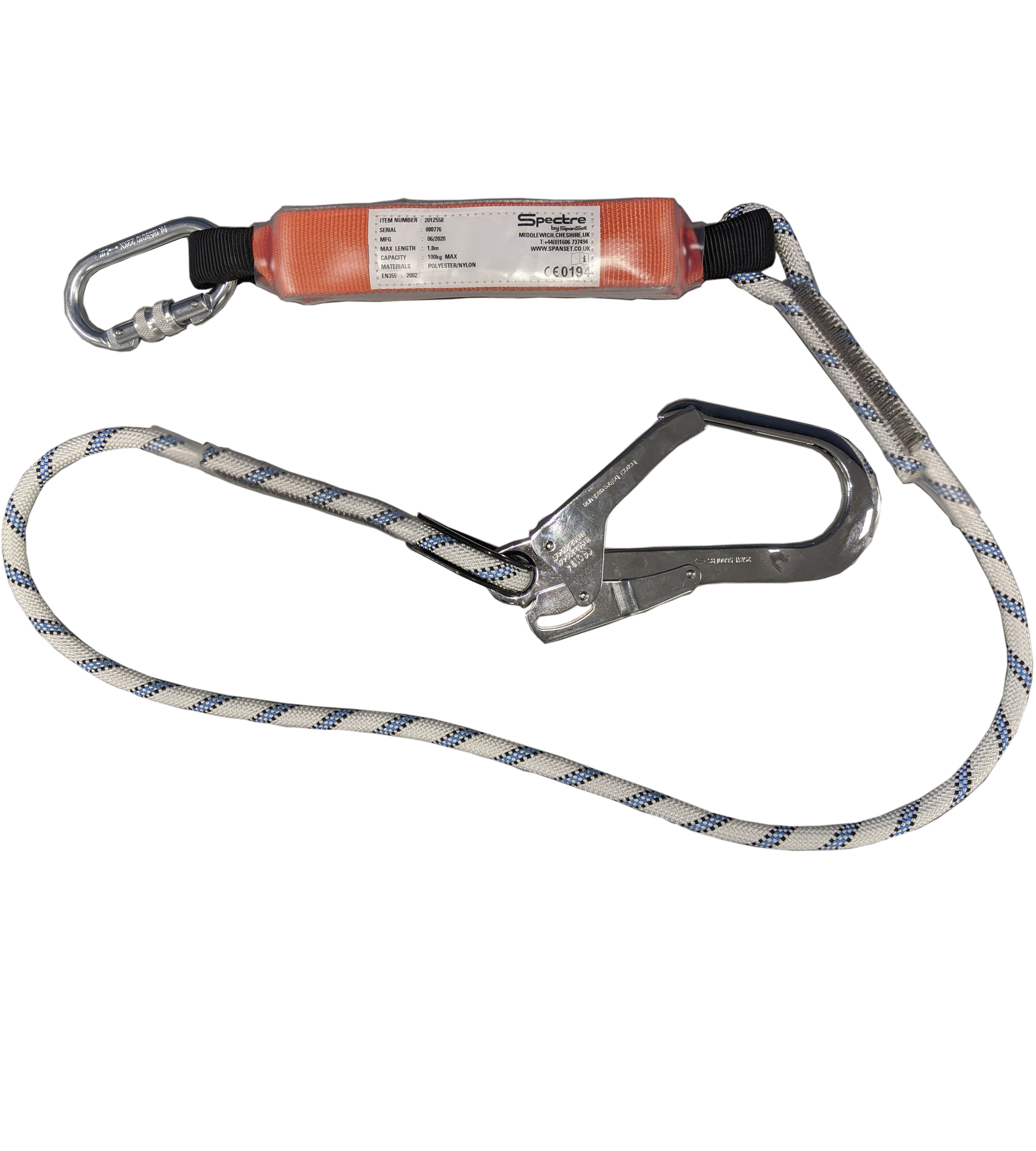 2 point full body harness and full length 2m energy absorbing lanyard ...